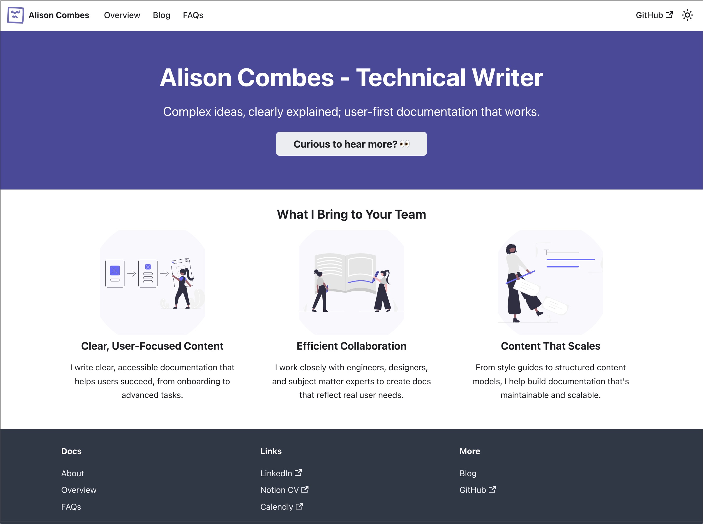 Portfolio | Alison Combes - Technical Writer